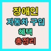 2025 장애인 자동차 구입 혜택 총정리 세금감면부터 Lpg 허용까지 완벽 가이드 네이버 블로그